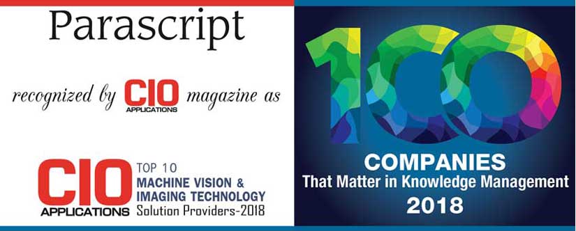 Parascript Honored for Top Imaging Technology, Knowledge Management